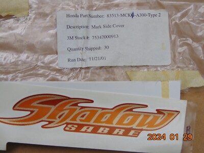 HONDA 83513-MCK-A300-TYPE 2 SHADOW SABRE DECAL STICKER | eBay