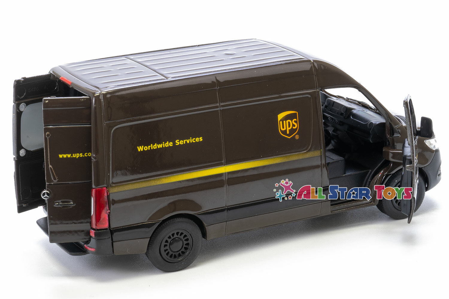 5" UPS Mercedes Benz Sprinter Diecast Model Toy Car Delivery Van 1:48 ...