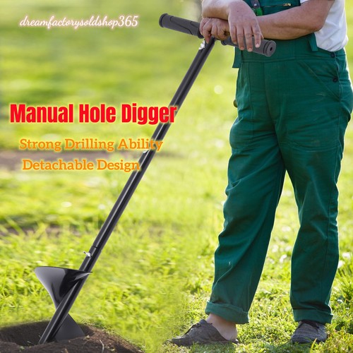 7" Manual Fence Post Hole Auger Hand Drill Earth Auger Post Hole Digger ...