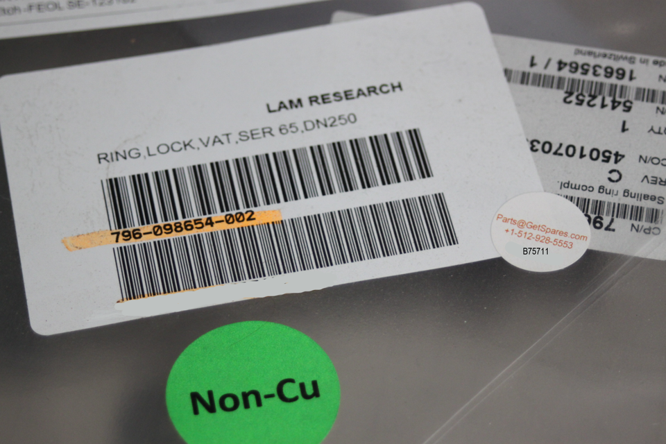 796-098654-002 / RNG LOCK VAT SER 65 DN250 / LAM RESEARCH CORPORATION ...