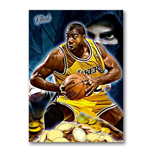 Magic Johnson Steal The Game Sketch Card Limited 01/30 Dr. Dunk Signed ...