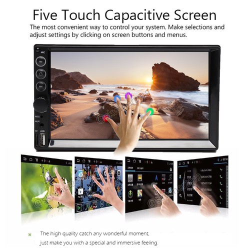 7" Touch Screen 1080P Double 2-Din Car Stereo Radio AM MP3 MP5 Player ...