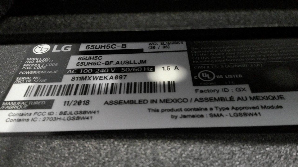 LG 65UH5C-B 65" Ultra HD Immersive Screen w/Mobile TV Stand Cart ...