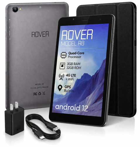 Rover 8 Tablet – 8-Inch Display, Quad-Core Processor, 3GB RAM, 32GB ...