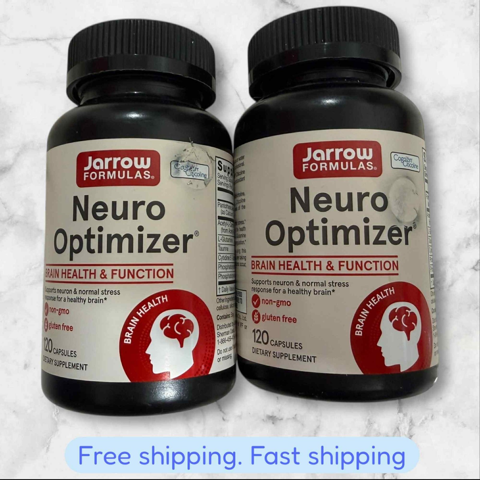 FOR 2 Jarrow Formulas NEURO OPTIMIZER 120 Caps Exp06/2026+ NEW SHIPPING ...