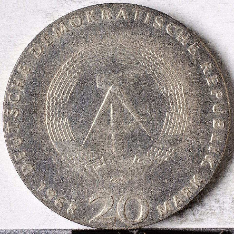 1968 East Germany 20 Mark BU Karl Marx, 80% Silver | eBay