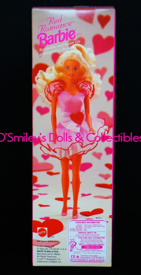 1993 RED ROMANCE Barbie (Pink & Red Ruffle VALENTINE Mini) SPECIAL ED ...