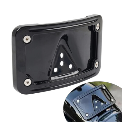 Curved Laydown License Plate Frame Mount Bracket Fit Harley Dyna Fat ...