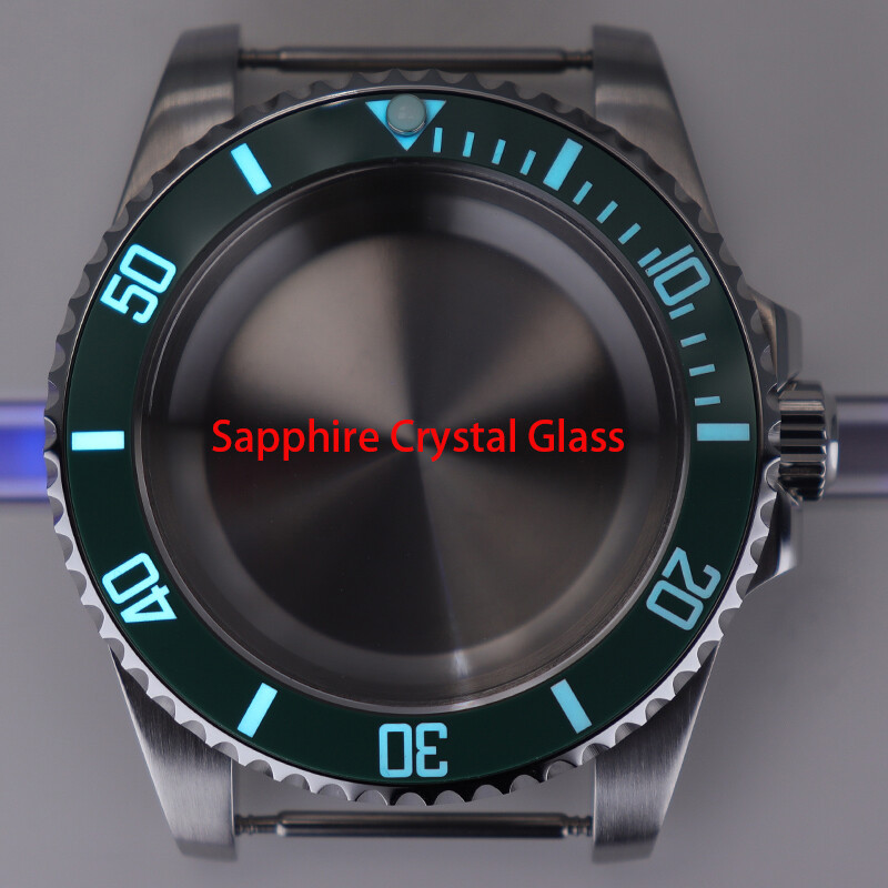 40mm Luxury men Diver Watch Cases Glass Exhibition back For Seiko nh35 ...