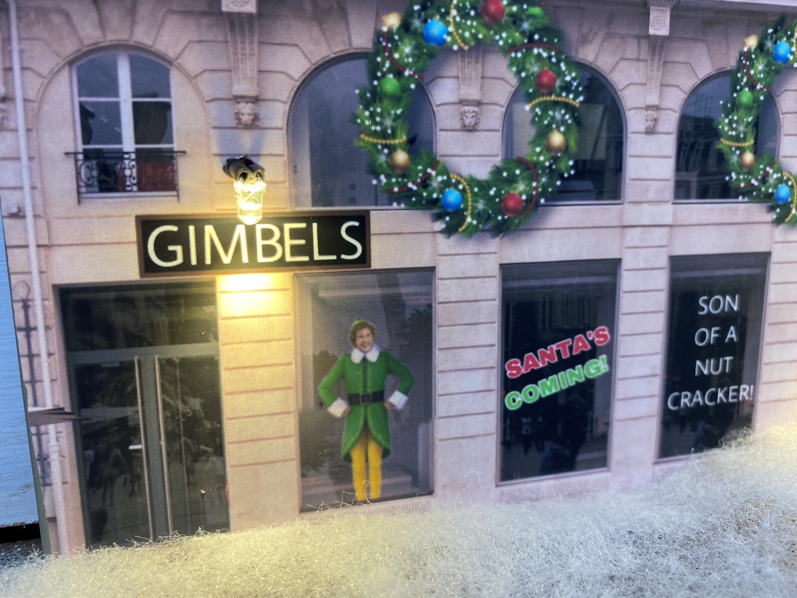 HO Scale - GIMBELS FROM MOVIE ELF - Building Flat w/ LEDs Christmas ...