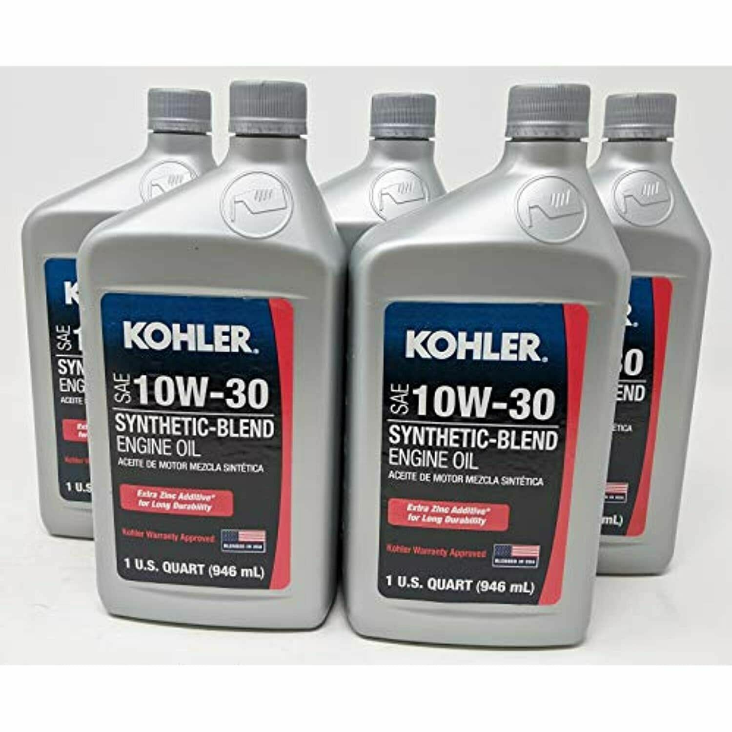 Kohler 5-Quarts 25 357 65-S Synthetic Blend SAE 10W-30 4-Cycle Engine ...