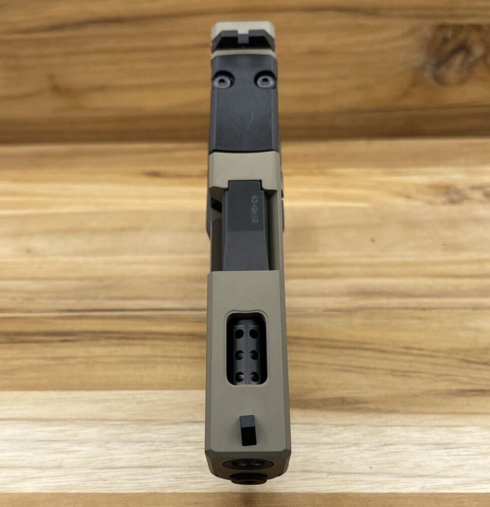 For Glock 43 43x FDE Complete Slide Lighting Ported RMSc Cut PORTED ...