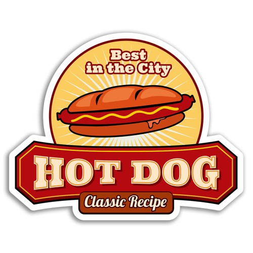2 x 10cm Classic Hot Dog Vinyl Stickers - Retro Fast Food Diner Sticker ...