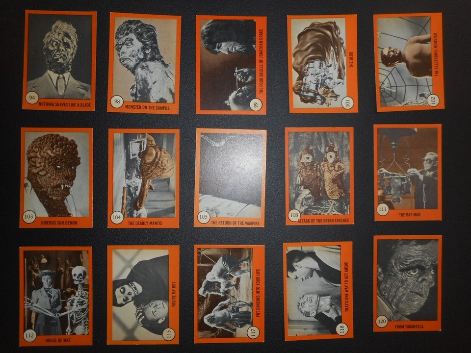 1961 HORROR MONSTER ORANGE CARDS (PICK A SINGLE) NU-CARD *HIGH GRADE ...