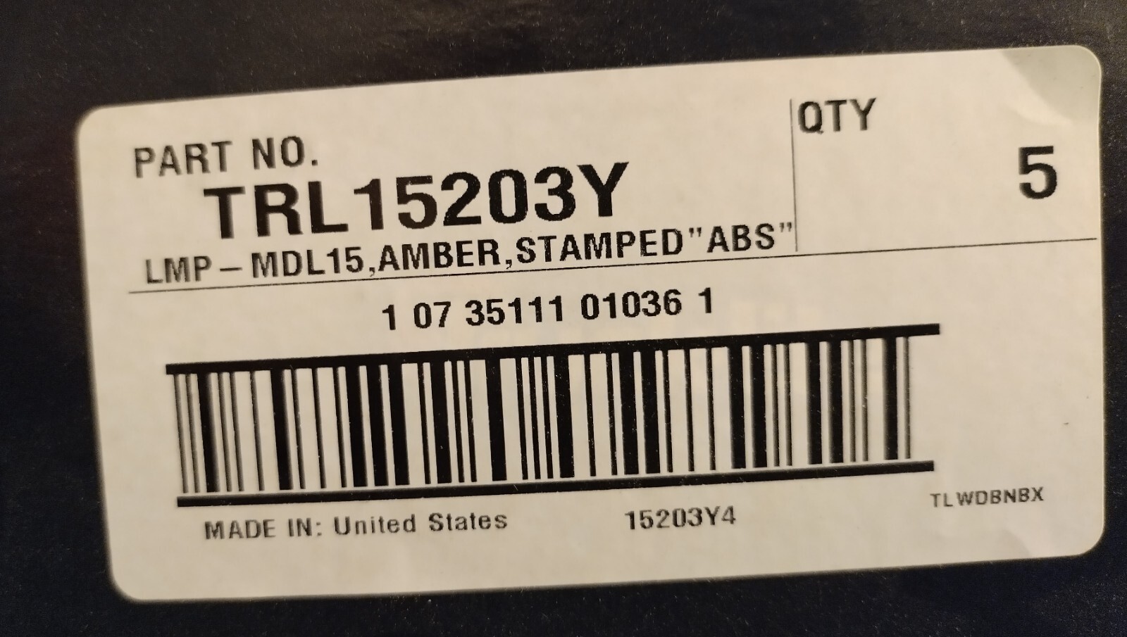 FIVE (5) TRUCK-LITE 15203Y MDL15 AMBER LAMPS STAMPED "ABS" | eBay