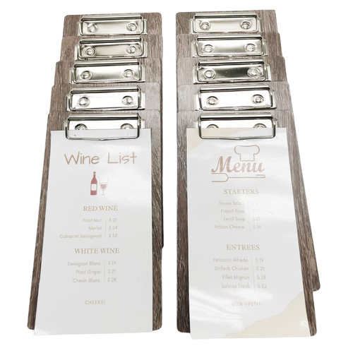 10-Pack Wood Check Presenters for Restaurants, Server Book, Menu Holder ...