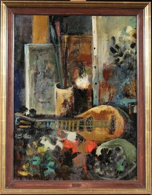 LOUIS VIDAL MOLNE (1907-1970) SIGNED FRENCH EXPRESSIONIST OIL STILL ...