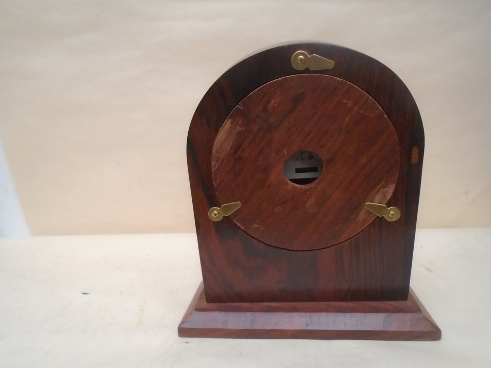 Really cool wood & brass SHIPS TIME porthole desk clock GREAT NAUTICAL ...