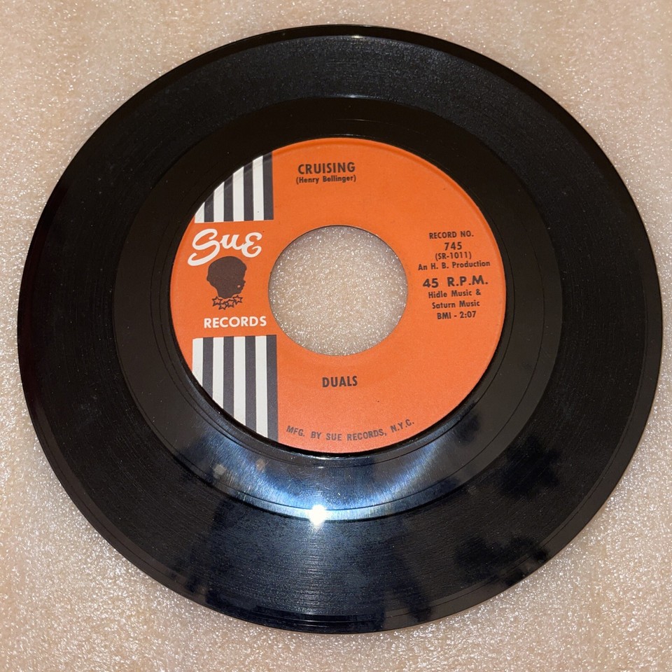 The Duals 45 RPM Record Label "Sue" 745 Cool Instr. Stick Shift ...
