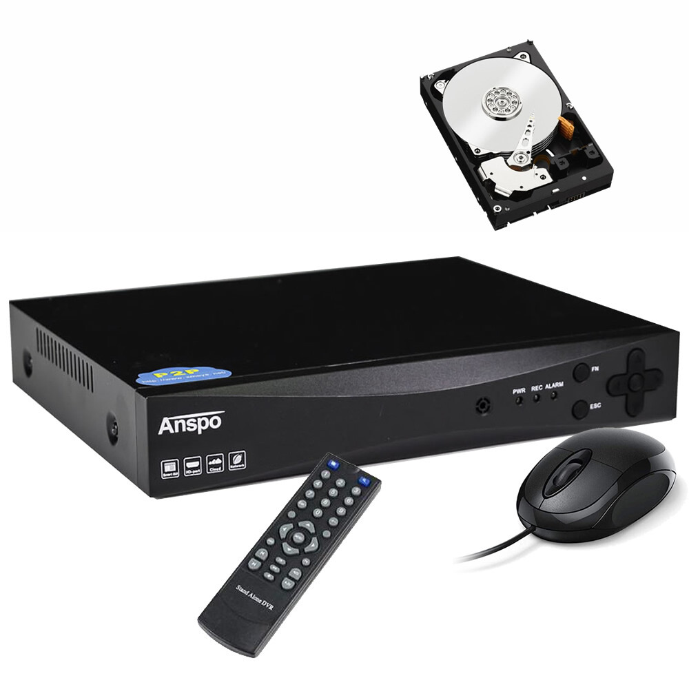 ANSPO CCTV DVR Recorder 8 Channel 2TB Hard Drive 2MP 8CH AHD HD 1080P ...