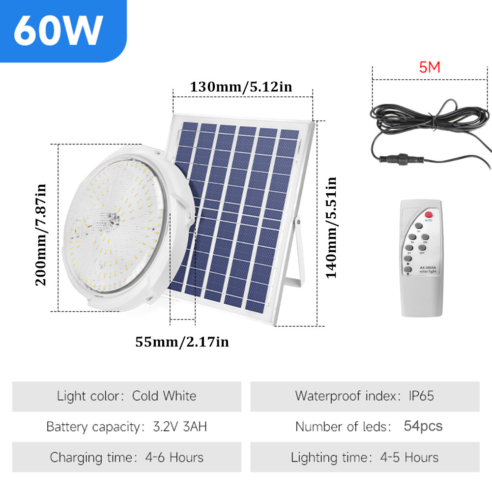 60W 54LED Solar Ceiling light Pendant Outdoor-Indoor Corridor Light ...