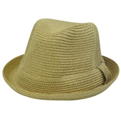 Khaki Tan Fits One Size 100% Paper Fedora Stetson Homburg Bowler Flip ...