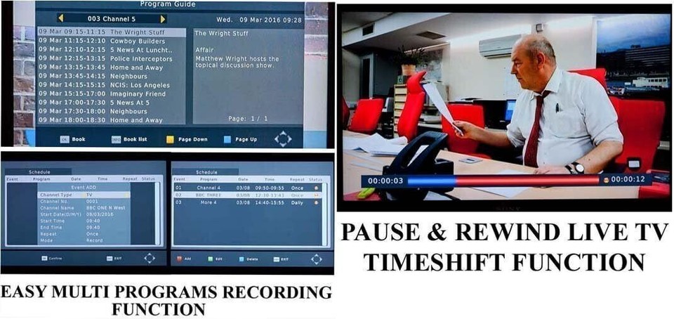 Freeview HD Digital Recorder TV Receiver Tuner Set Top Digi Box ...