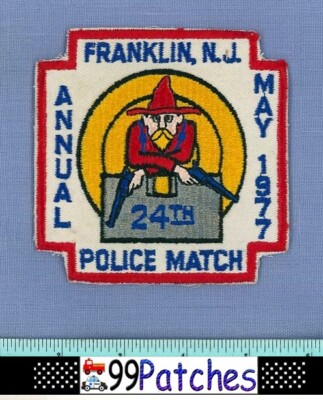 FRANKLIN PPC 1977 (Old) NEW JERSEY Police Pistol Match Patch HILLBILLY ...