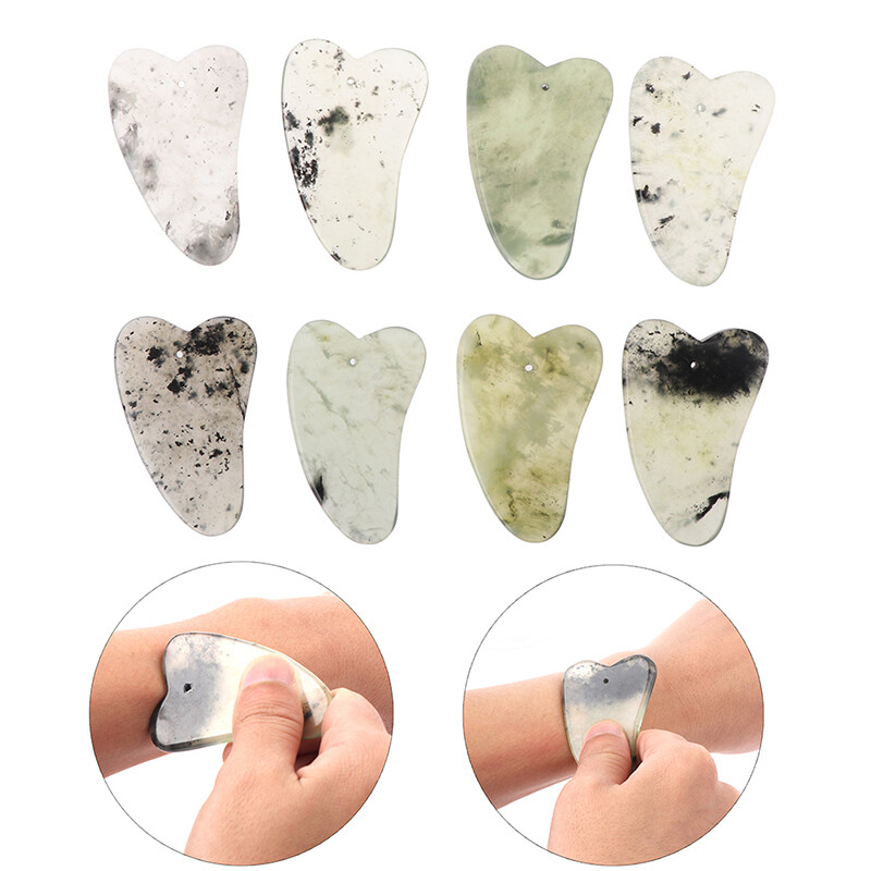 Natural Jade Gua Sha Scraper Face Massage Guasha Plate Spa Body ...