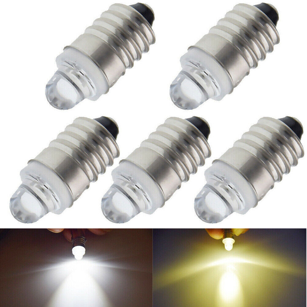 Warm/White E10 LED Bulb DC 3V Screw Lamp Replacement For Torch ...