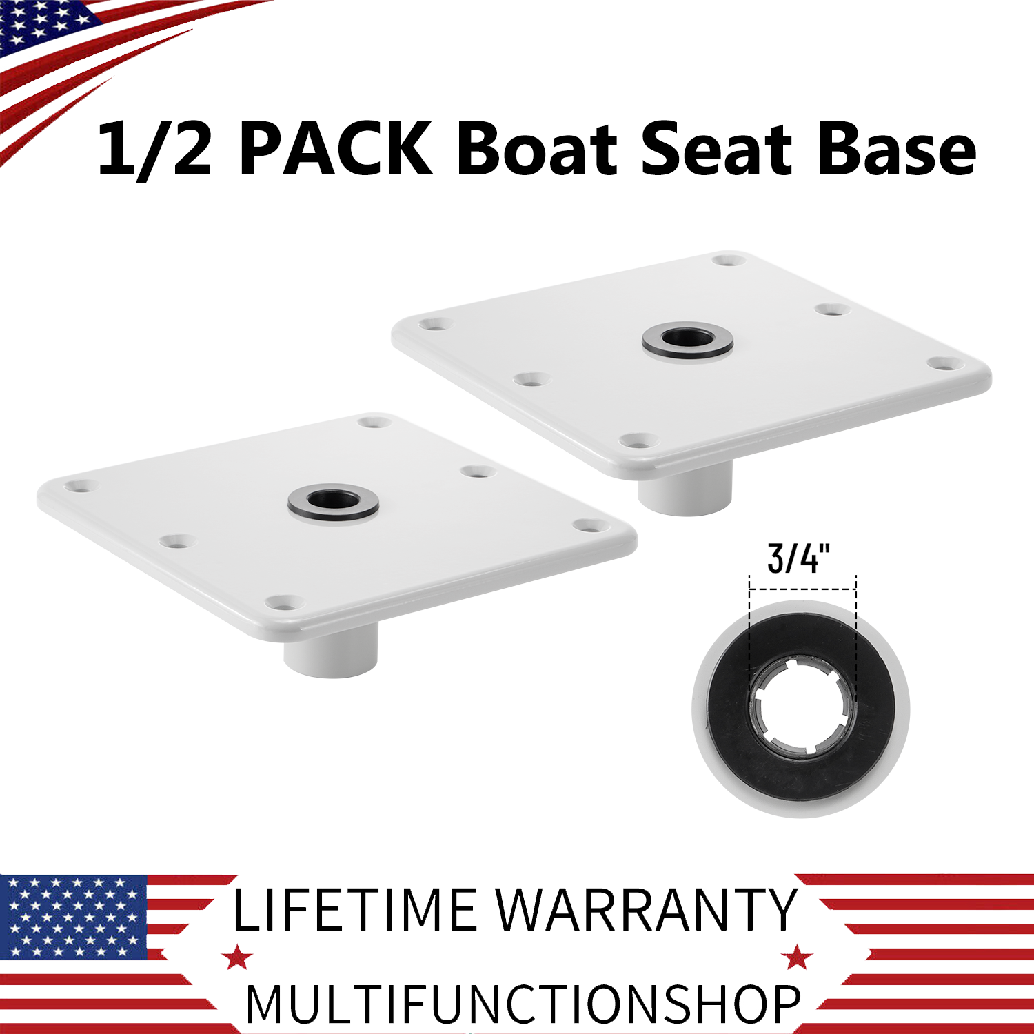 Boat Seat Base Aluminum Alloy Sturdy 7"x7" Boat Seat Pedestals Marine ...