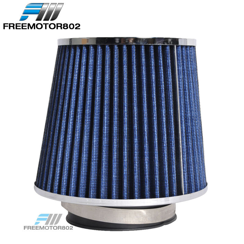 BLUE 3.5 INCH RACE PERFORMANCE INLET CONE AIR FILTER INTAKE UNIVERSAL ...