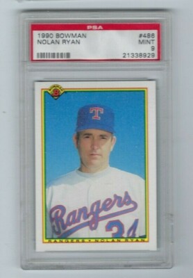 1990 Bowman #486 Nolan Ryan HOF MVP 7 No Hitters -MINT PSA 9- | eBay
