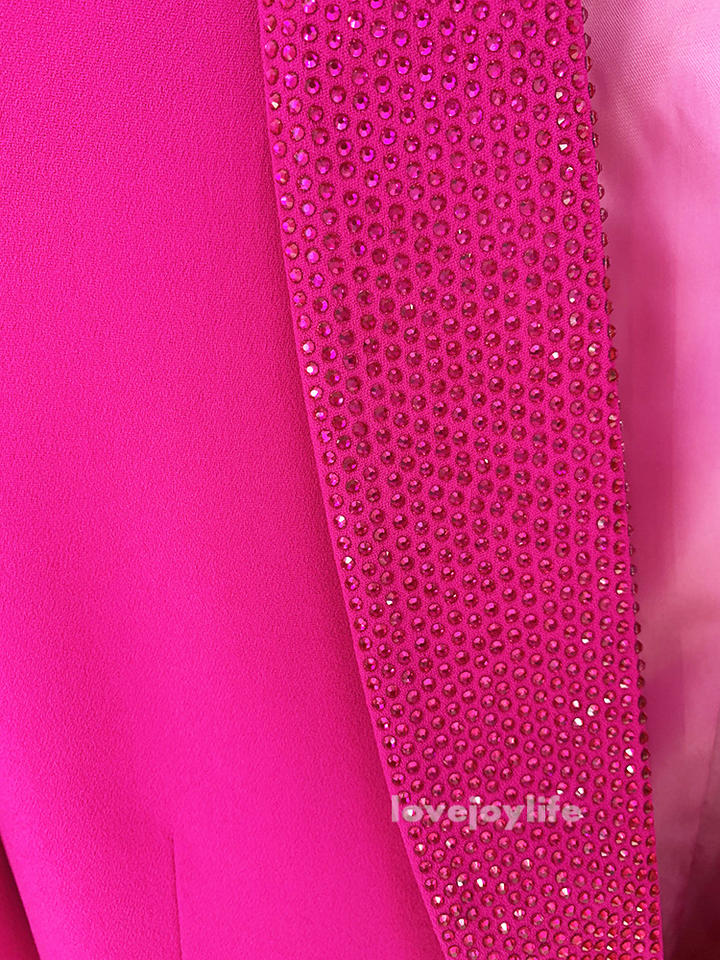 Luxury Ostrich Real Feather Women Blazer Slim Fit Jacket Rhinestone ...