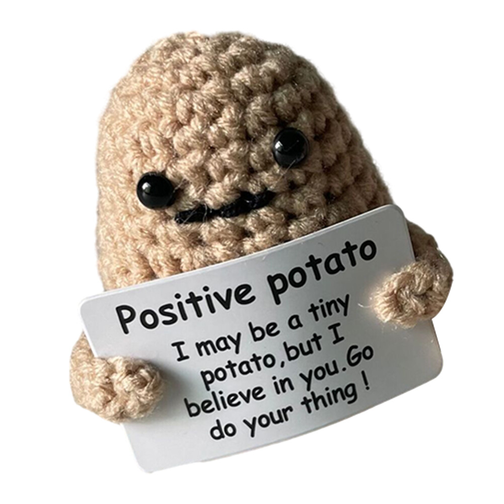 Cute Crochet Potato with Positive Card Cheer Up Gifts for Friends ...
