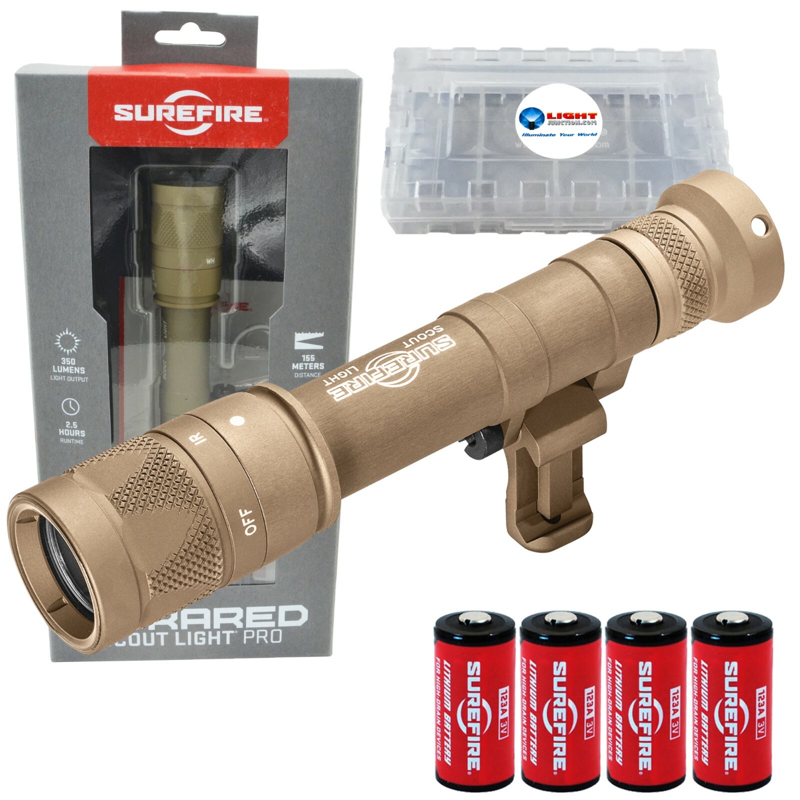 DELETE SureFire Infrared Scoutlight Pro Light - Tan with 4 Extra CR123 ...