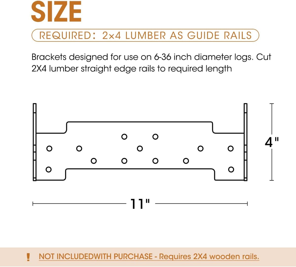 Touri 2 Pack Chainsaw Mill Kit, Portable Chainsaw Mill Rail Guide Metal ...