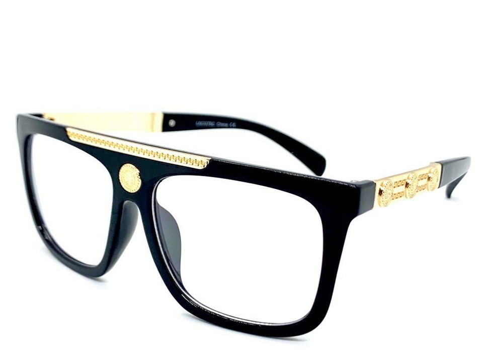 Men's CLASSIC RETRO HIP HOP RAPPER Clear Lens EYE GLASSES Big Black ...