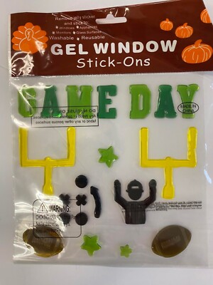 Gameday Football Window Gel Stickers Cling Party Decor | eBay