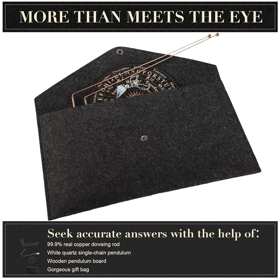 2X(Copper Dowsing Rods - 2PCS Divining Rods+Dowsing Pendulum ...