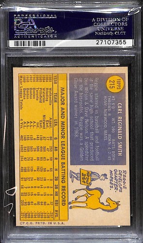 1970 Topps #215 Reggie Smith - Boston Red Sox PSA 9 MINT | eBay