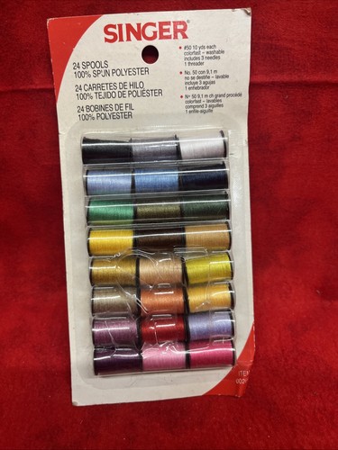 PACK 24 SPOOLS SINGER SEWING THREAD - NEW - VARIOUS COLORS (a) | eBay