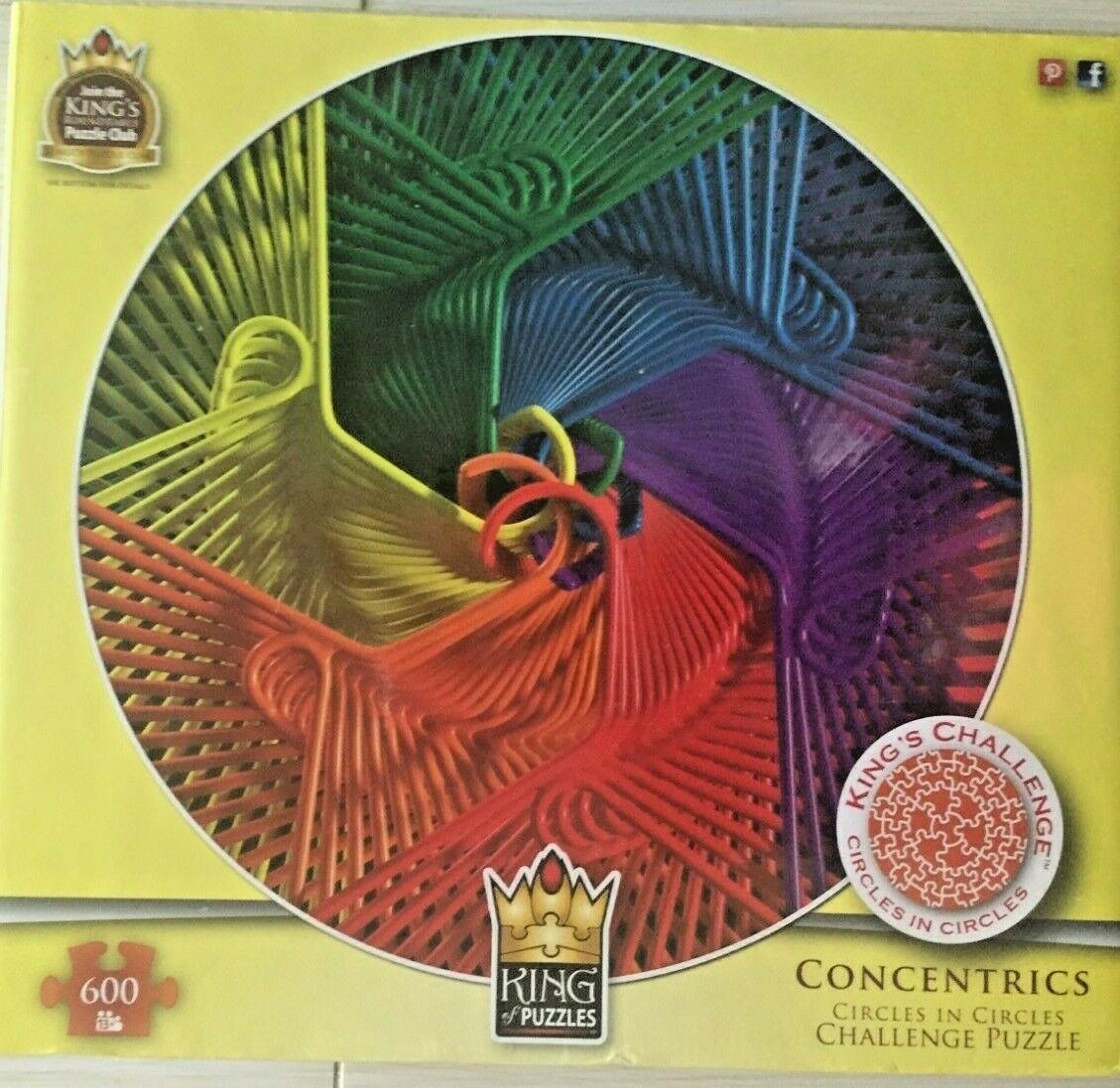 King of Puzzles Concentrics Circles in Circles 600 piece Puzzle 'Hung ...
