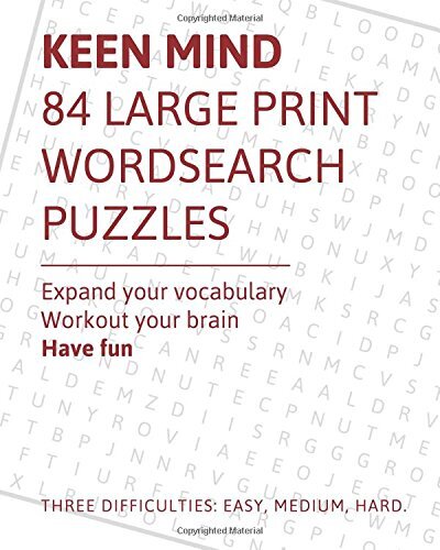 KEEN MIND: 84 LARGE PRINT WORD SEARCH PUZZLES By Keen Minds **BRAND NEW ...