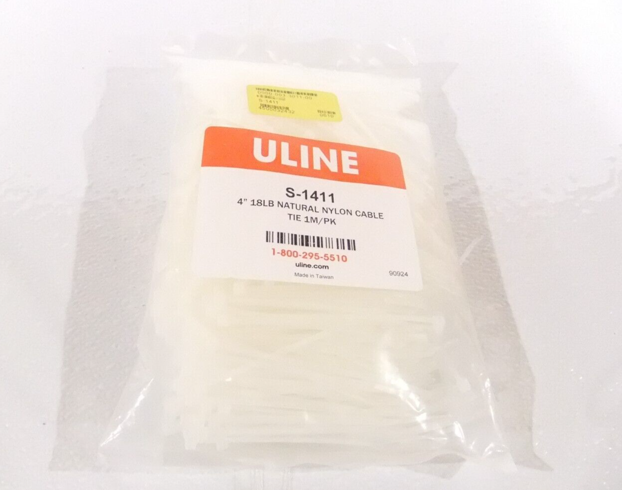 ULINE 4", 18LB NATURAL NYLON CABLE TIES - MODEL S-1411 - 1000/PK - NEW ...