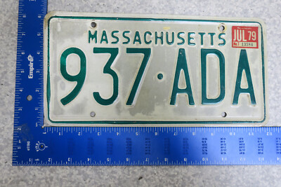 1979 79 MASSACHUSETTS MA MASS LICENSE PLATE TAG # 937-ADA NATURAL ...