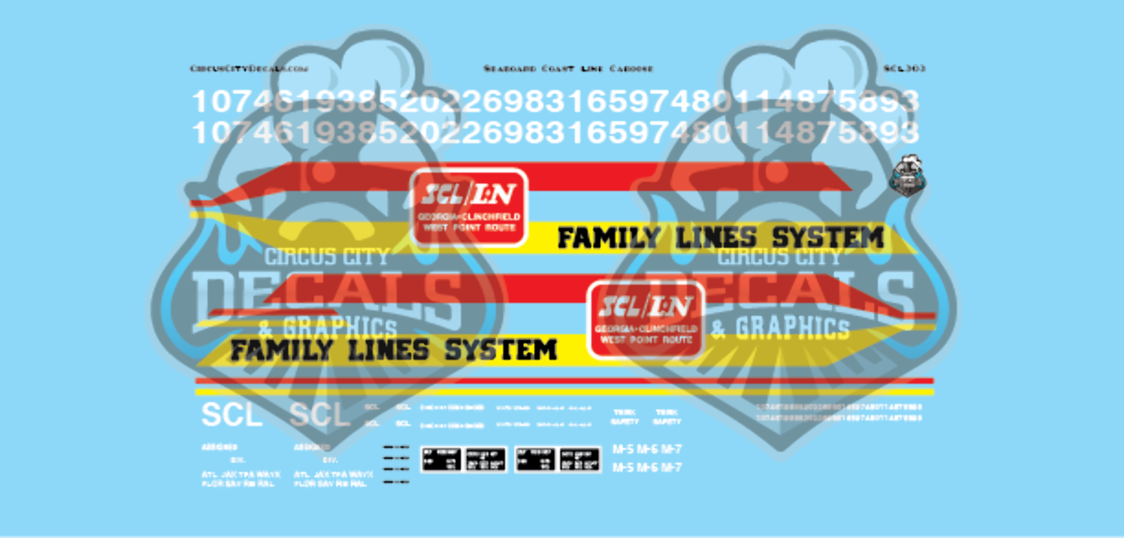 Seaboard Coast Line Family Lines System Caboose Lettering O Scale Decal ...