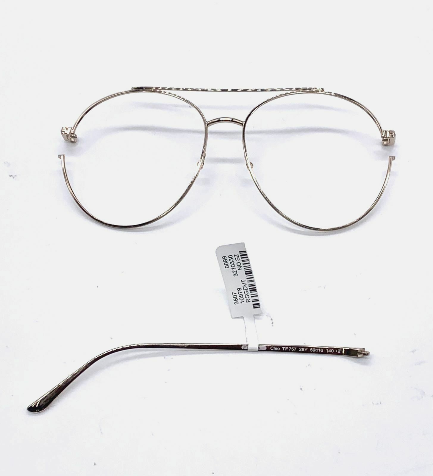 $395 Authentic Tom Ford Cleo TF757 28Y Women Gold Aviator Sunglasses 59 ...