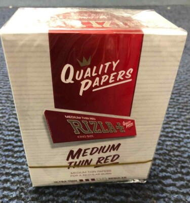 Full Box of 50 Booklets Rizla King Size Red Rolling Smoking Papers Only ...