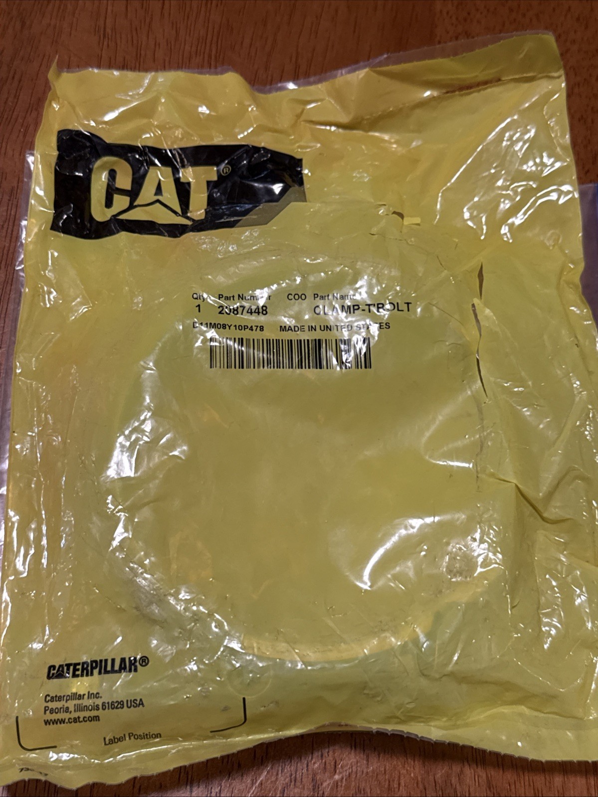 2087448 Clamp-T Bolt OEM Caterpillar 65E 816F 816F II 826C 826G II 826H ...